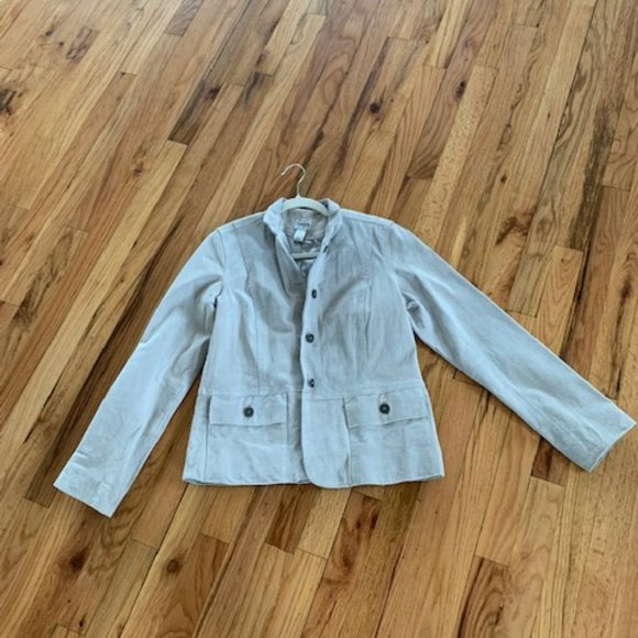 Chico's | Jackets & Coats | Chicos Genuine Leather Cream Colored Suede ...
